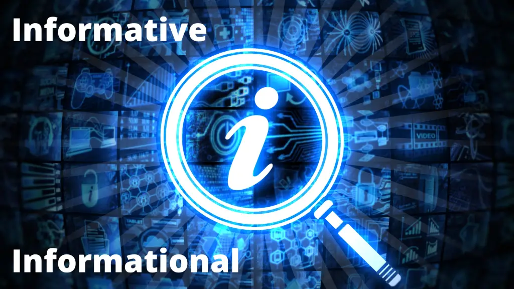 Informational or Informative - What's the difference? - One Minute English